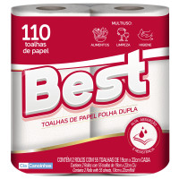 PAPEL TOALHA BEST FOLHA DUPLA COM 2 ROLOS 110 FOLHAS - FD COM 12 PC ...